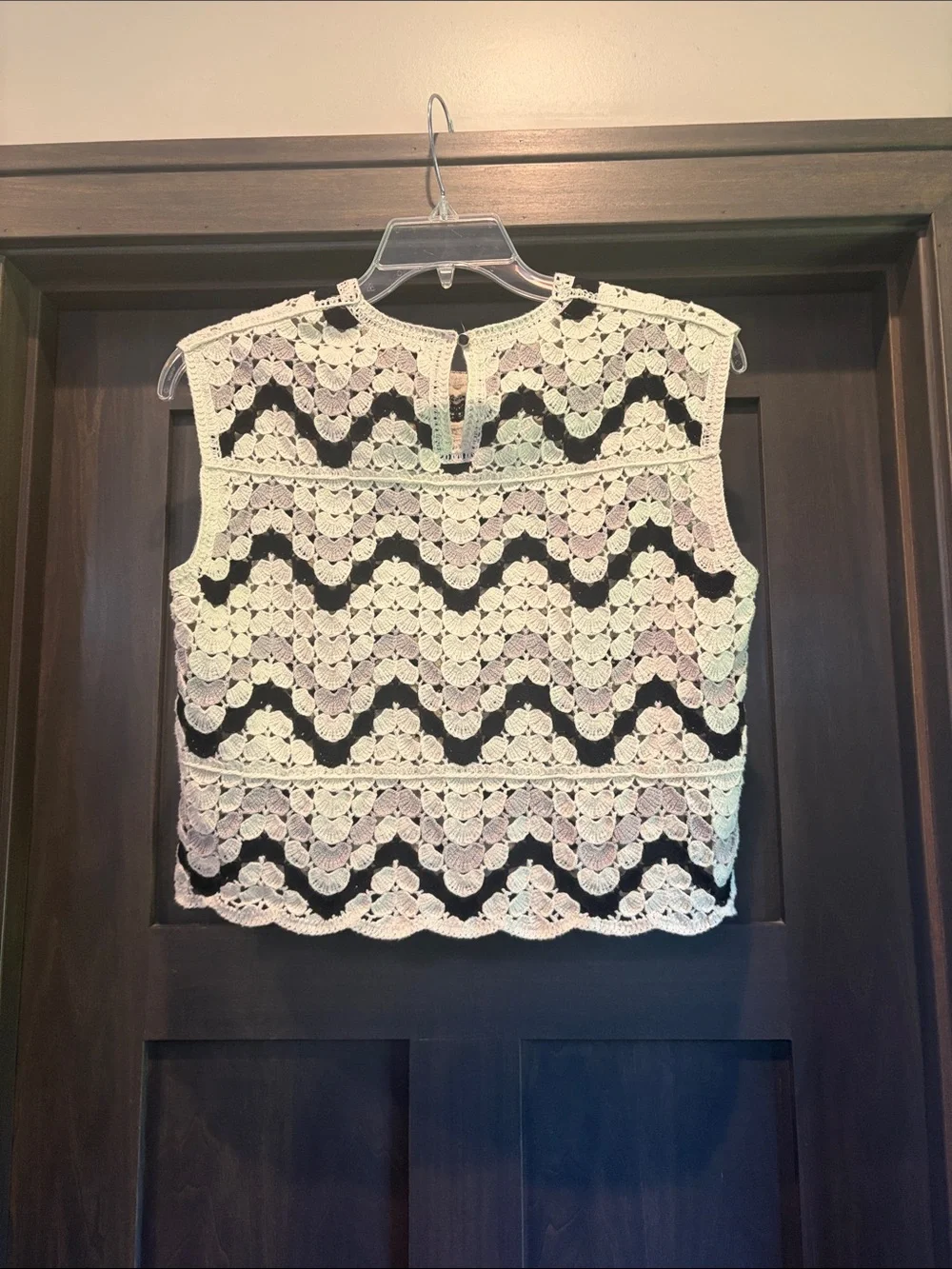 Evereve | Tops | Evereve Crochet Lace Tank Top Cream Black | Poshmark